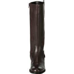 sheego Damen Weitschaftstiefel, Gr. 44, braun, Glattleder, Leder, Schuhe