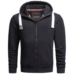 Herren Sweatjacke "ASVinzent", schwarz, Gr. M, Alessandro Salvarini, Obermaterial: 65% Baumwolle, 35% Polyester, Sweatjacken, warmer Hoodie