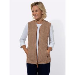 CLASSIC Damen Jerseywestebraun, sand, gemustert, Gr. 38, gemustert, mehrfarbig, 58% Polyester, 42% Baumwolle, Westen