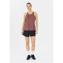 Tanktop Endurance "REGIER", Damen, Gr. 42, braun (purpurviolett), 92% Polyester, 8% Elasthan, gestreift, unifarben, normal, Tops Tanktop, mit innovativer QUICK DRY Technologie