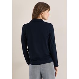 Cecil Damen Langarmshirt, blau, Gr. XL, unifarben, Web, 50% Baumwolle, 50% Modal, Shirts, Jersey