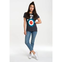 logoshirt Damen T-Shirt "Snoopy", blau, Gr. S, bedruckt, 100% Baumwolle, Shirts, mit lizenziertem Originaldesign