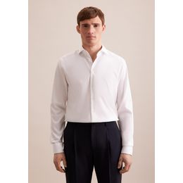 Seidensticker Herren Businesshemd "Schwarze Rose", wei&szlig;, Gr. 43, Strukturmuster, gemustert, 100% Baumwolle, Hemden, Regular 1/1 Extra lang Kentkragen