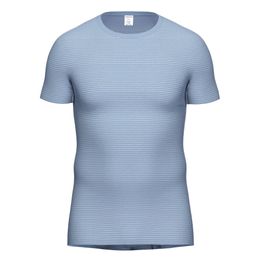 Ammann Herren Unterhemd "T-Shirt Day Classic / Jeans Feinripp", Gr. 8, blau, Obermaterial: 75% Baumwolle CO. 25% Polyester PES., Unterhemden