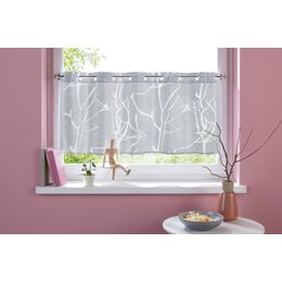 Scheibengardine OTTO HOME, B:120cm H:60cm, wei&szlig;, Ausbrenner, Polyester, K&uuml;che, Gardinen, "Anna", Viskose & Polyester, &Auml;ste-Motiv