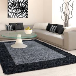 Hochflor-Teppich Ayyildiz Teppiche "Life Shaggy 1503", grau (anthrazit), B:120cm H:30mm L:170cm, Kunstfaser, Teppiche, als L&auml;ufer und in rund erh&auml;ltlich, Shaggy, Langflor, Wohnzimmer