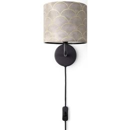 Paco Home Wandleuchte "Luca Pillar", wei&szlig;, H: 26,5cm, Leuchten, Mit Stoffschirm Wandleuchte Innen Wohnzimmer Modern Retro Vintage, Wandleuchte