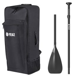 SUP-Paddel YEAZ "Trolley-Rucksack und Carbon-Paddel KIT PRO", schwarz, Paddel