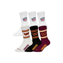 Kurzsocken NFL "Socken NFL 6Pack Crew Socks 6er Pack", Herren, Gr. 39-42, bunt (washington commanders, wei&szlig;), Obermaterial: 58% Baumwolle CO. 39% Polyester PES. 3% Elasthan EL., Socken