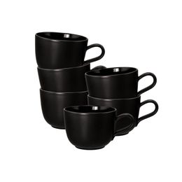 Tasse Seltmann Weiden "Kaffeetassen Liberty Velvet Black 260 ml 6er Set schwarz", schwarz, 6 tlg., Porzellan, Trinkgef&auml;&szlig;e, Tasse