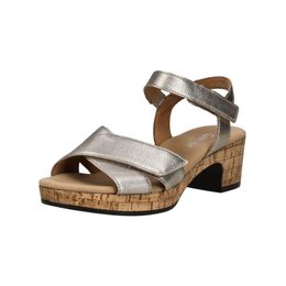 Riemchensandale Gabor COMFORT "Gabor Comfort Sandalen Leder", Damen, Gr. 40, puder, Leder, Schuhe Riemchensandale