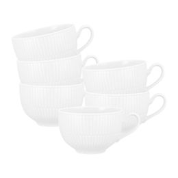 Tasse Seltmann Weiden "Milchkaffeetassen Amina 0,35 l 6er Set", wei&szlig;, 6 tlg., Porzellan, Trinkgef&auml;&szlig;e, Tasse