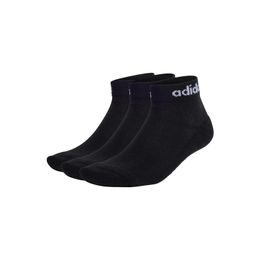 Kurzsocken adidas originals "Socken Linear Cushioned Ankle 3er Pack", Herren, Gr. 46-48, schwarz, Obermaterial: 71% Baumwolle CO. 26% Polyester PES. 2% Elasthan EL. 1% Nylon NY., Socken