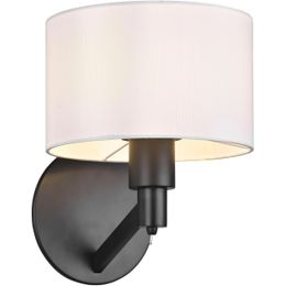 Trio LEUCHTEN Wandleuchte "Cassio", schwarz (schwarz matt), 1, &Oslash; 23cm H: 27,9cm, 1 Stk., Leuchten, Wandlampe Schlafzimmer, exkl E27 Leuchtmittel wechselbar, Kippschalter, Wandleuchte