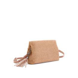 Umh&auml;ngetasche Vivance "Clutch", Damen, Gr. B/H/T: 25cm x 17cm x 6cm, beige, Materialmix, Strukturmuster, unifarben, Taschen Umh&auml;ngetasche, Handtasche,Schultertasche,Tragetasche,Crossbody Bag, Bast-Optik VEGAN