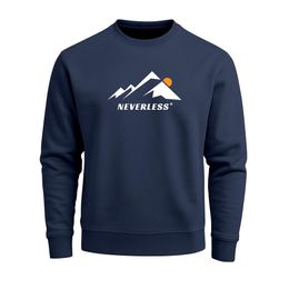 Neverless Sweatshirt 'Minimalistic Mountain' male Blue size XXL