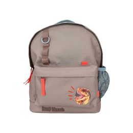 Rucksack Depesche "Rucksack Dino World 31 x 25 cm khaki", Kinder, Gr. B/H/T: 25cm x 15cm x 31cm, gr&uuml;n (khaki), Polyester, Rucks&auml;cke Rucksack