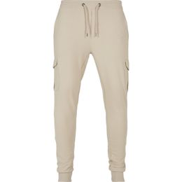 Cargohose Urban Classics "Urban Classics Herren Fitted Cargo Sweatpants", Herren, Gr. 4XL, US-Gr&ouml;&szlig;en, softseagrass, 80% Baumwolle, 20% Polyester, unifarben, slim fit, Hosen Cargohose
