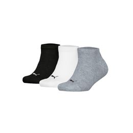 Sneakersocken Puma "Socken Plain Sneaker 3P 3er Pack", M&auml;dchen, Gr. 31-34, bunt (schwarz, wei&szlig;, grau), Obermaterial: 72% Baumwolle CO. 14% Polyamid PA. 12% Polyester PES. 2% Elasthan EL., Socken Sneakersocken