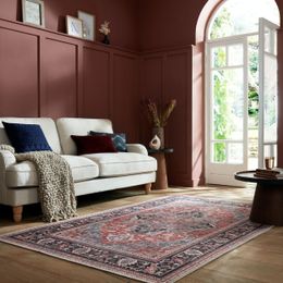 Teppich FLAIR RUGS "Windsor", rot, B:200cm H:4mm L:290cm, Kunstfaser, Teppiche, Teppich, Waschbarer Teppich