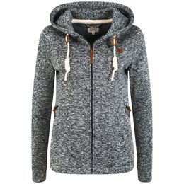 Strickfleecejacke oxmo "Strickfleecejacke OXThory", Damen, Gr. S, grau (dunkelgrau), Obermaterial: 100% Polyester PES., Jacken