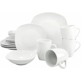 Kombiservice Creatable "Geschirr-Set Square", wei&szlig;, 16 Stk., Porzellan, Geschirr-Sets, Kombiservice, Service, wei&szlig;, 16 Teile, f&uuml;r 4 Personen
