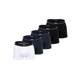 Boxershorts BOSS "Boxershort Trunk 5P Essential 5er Pack", Herren, Gr. M, bunt (schwarz, wei&szlig;, blau), Obermaterial: 95% Baumwolle CO. 5% Elasthan EL., Unterhosen