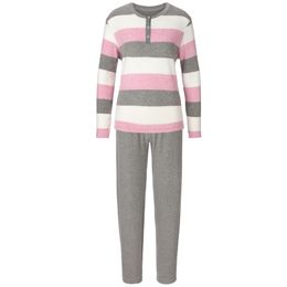 Normann Damen Schlafanzug, ros&eacute;-grau-meliert, Gr&ouml;&szlig;e 40/42