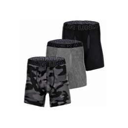 Boxershorts Under Armour "Boxershort UA PERFORMANCE TECH - PRINT 6 IN 3PK 3er Pack", Herren, Gr. 3XL, bunt (schwarz, grau), Obermaterial: 90% Polyester Pol. recyc.. 10% Elasthan EL., Unterhosen