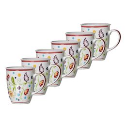Ritzenhoff & Breker Becher RITZENHOFF & BREKER "Kaffeebecher Shanti 320 ml 6er Set bunt", bunt, Porzellan, Trinkgef&auml;&szlig;e, Becher
