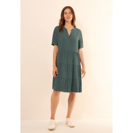 Sommerkleid Cecil, Damen, Gr. XXL46, US-Gr&ouml;&szlig;en, gr&uuml;n (schwarz balmy khaki), Stoff, 70% Viskose, 30% Polyester, Strukturmuster, normal knieumspielend, Rundhals, abgesteppt, Kleider Sommerkleid, in Unifarbe