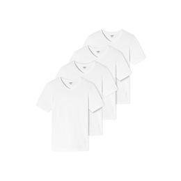 T-Shirt uncover by Schiesser "T-Shirt 4er Pack", Herren, Gr. L, wei&szlig;, Obermaterial: 95% Baumwolle CO. 5% Elasthan EL., Shirts T-Shirt