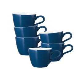 Espressotasse Seltmann Weiden "Espressotassen Life Fashion 90 ml 6er Set", blau (classic blau), 6 tlg., Porzellan, Trinkgef&auml;&szlig;e, Espressotasse
