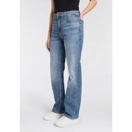 Straight-Jeans BOSS Orange "Ada 10.0 Premium Damenmode", Damen, Gr. 27, L&auml;nge 30, blau (dunkelblau 403), Denim/Jeans, Obermaterial: 100% Baumwolle, unifarben, Jeans Straight-Jeans, mit hohem Bund, High Rise