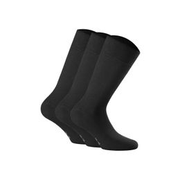 Kurzsocken Rohner Socks "Socken cotton II 3-er Pack 3er Pack", Damen, Gr. 43-46, schwarz, Obermaterial: 80% Baumwolle CO. 17% Polyamid PA. 3% Elasthan EL., Socken