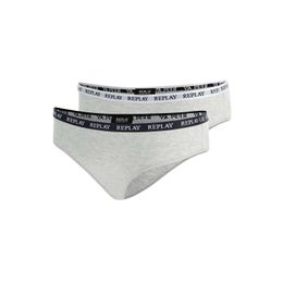 Slip Replay "Slip Replay LADY SLIP Style 1 T/C 2pcs waterfall pack 2er Pack", Damen, Gr. S, grau, Obermaterial: 50% Viskose CV. 45% Baumwolle CO. 5% Elasthan EL., Unterhosen Slip