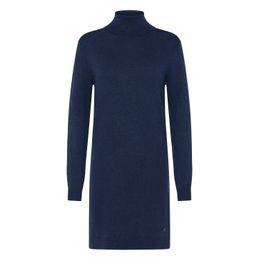 Strickkleid oxmo "Strickkleid OXAIDA ROLLNECK", Damen, Gr. L, N-Gr, blau (total eclipse melange), Obermaterial: 70% Viskose CV. 30% Polyamid PA., Kleider Strickkleid