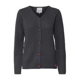Cardigan oxmo "Cardigan OXHelga", Damen, Gr. S, grau (pewter), Obermaterial: 100% Baumwolle CO., Strickjacken