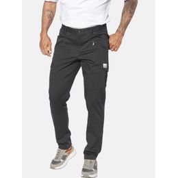 Cargohose Jan Vanderstorm "Tiefbundhose HARSEN", Herren, Gr. 54, N-Gr, grau (grau gemustert), Obermaterial: 60% Baumwolle CO. 37% Polyester COOLMAX PES(Coolmax). 3% Elasthan EL., Hosen Cargohose
