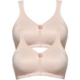 Entlastungs-BH SuSa "2er Pack Entlastungs BH Topsy Plus", Damen, Gr. 100, Cup C, beige (cappuccino cappuccino), Stoff, Obermaterial: 78% Polyamid PA. 22% Elasthan EL., BHs Entlastungs-BH