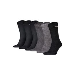 Kurzsocken Puma "Socken 6er Pack", Damen, Gr. 43-46, schwarz (schwarz, grau), Obermaterial: 74% Baumwolle CO. 21% Polyester PES. 3% Polyamid PA. 2% Elasthan EL., Socken