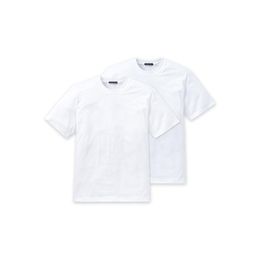 Unterhemd Schiesser "T-Shirt American T-Shirt 2er Pack", Herren, Gr. L, N-Gr, wei&szlig;, Obermaterial: 100% Baumwolle CO., Unterhemden Unterhemd