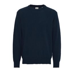!Solid Strickfleece-Pullover SOLID "Strickpullover SDIke", Herren, Gr. L, blau (insignia blau), Obermaterial: 50% Baumwolle CO. 50% Polyester PES., Pullover