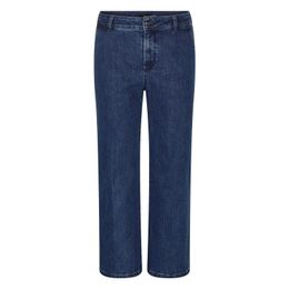 Regular-fit-Jeans GOLDNER "Jeans-Culotte VERA mit B&uuml;gelfalten", Damen, Gr. 19, K-Gr, blau, Obermaterial: 83% Baumwolle CO. 15% Polyester PES. 2% Elasthan EL., Jeans