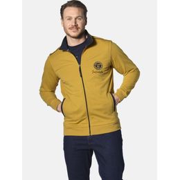 Sweatjacke Jan Vanderstorm "Sweatjacke ANDTARSEN", Herren, Gr. XXL, gelb (dunkelgelb), Obermaterial: 60% Baumwolle CO. 40% Polyester COOLMAX PES(Coolmax)., Sweatjacken Sweatjacke