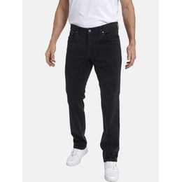5-Pocket-Jeans Jan Vanderstorm "Tiefbundjeans OKKO", Herren, Gr. 27, N-Gr, schwarz, Obermaterial: 86% Baumwolle CO. 7% Polyester PES. 7% Polyamid ECONYL PA ECONYL., Hosen 5-Pocket-Jeans