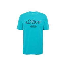 T-Shirt s.Oliver "T-Shirt Logo T-Shirt 1er Pack", Damen, Gr. L, blau (t&uuml;rkis 2), Obermaterial: 100% Baumwolle CO., Shirts T-Shirt