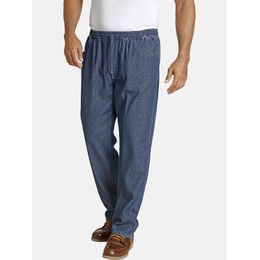 Schlupfhose Jan Vanderstorm "Schlupfjeans DAAN", Herren, Gr. 58, blau (dunkelblau), Obermaterial: 100% Baumwolle CO., comfort fit lang, Hosen Schlupfhose