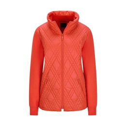 Kurzjacke GOLDNER "Kurzgr&ouml;&szlig;e &Uuml;bergangsjacke aus Strick und Stepp", Damen, Gr. 21, orange, Obermaterial: 100% Polyamid PA., Jacken Kurzjacke