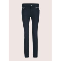 Madeleine Mode Stoffhose MADELEINE "Hose Slim Fit Stretchhose mit Taschen", Damen, Gr. 17, K-Gr, blau (marine), Obermaterial: 88% Polyamid PA. 12% Elasthan EL., Hosen Stoffhose